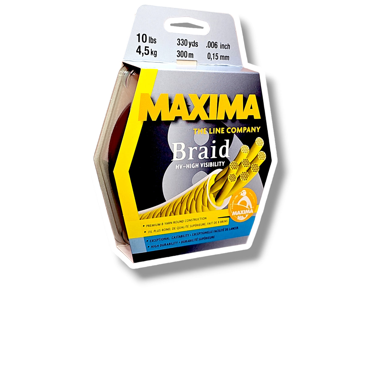 Maxima - Yellow Braid 8 Strand 300m Spools – Monster Distribution B2B